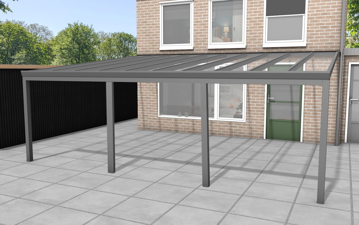 Aluminium aanbouwveranda Velvetline 700 x 400 cm - Glasdak